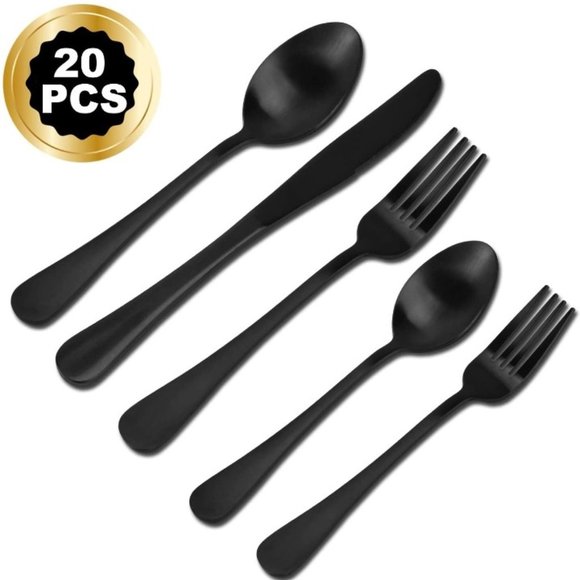 Kitchen | Matte Black Silverware Set | Poshmark